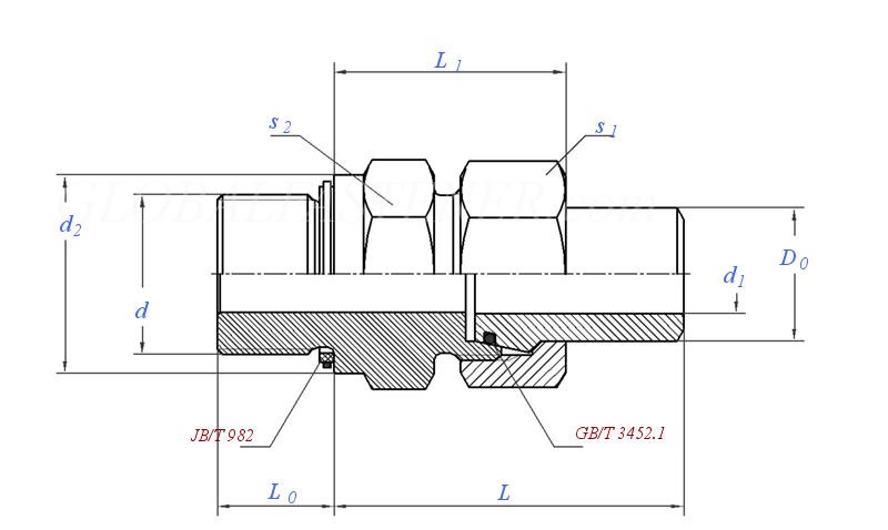 JB /T 6381.1 - 2007Welding Cone Couplings Straight Male Stud Couplings
