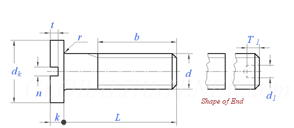 JIS B 1119 (1F) - 1986Spectacle Frames - Slotted Flat Machine Screws
