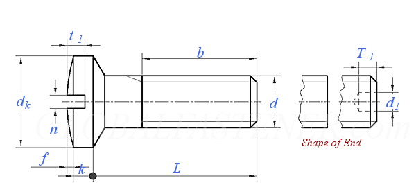 JIS B 1119 (1RFC) - 1986Spectacle Frames - Slotted Round Flat ...