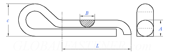 ASME B 18.8.200M (B18.8.6M) - 2000Metric Cotter Pins - Hammer Lock Type
