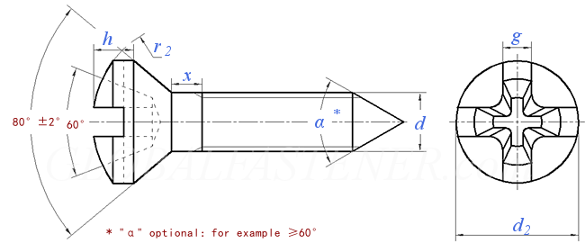 ISO 9268 (F3) - 1988Metal Bone Screw, with Combined Cruciate-slot and ...