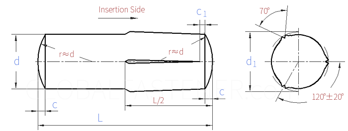 ISO 8741 (RN) - 2025Reverse-taper Grooved Pins - Half-length ...