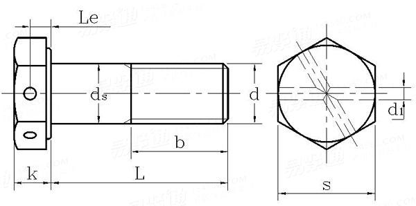 Q 171Hexagon Bolts with Wire Holes On Head