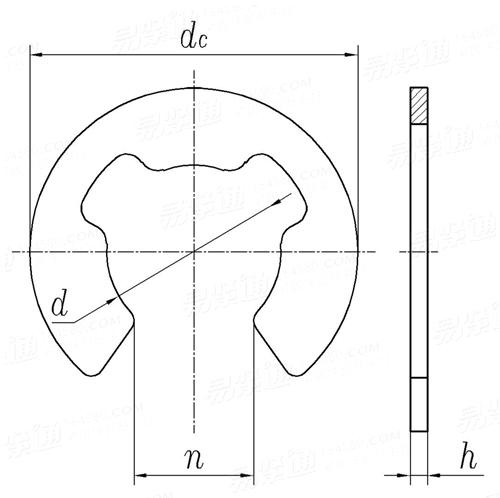 JIS B 2805 - 1978Retaining Rings - E Type