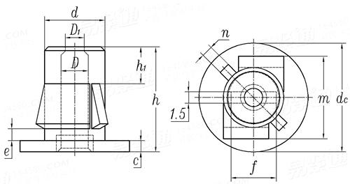 Q 376BPlastic Expansion Nut with Open End. Type B