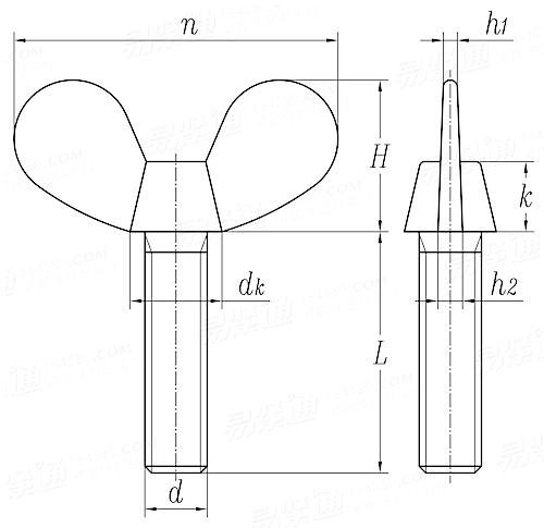 JIS B 1184 - 2010Wing Screws - Round Wings
