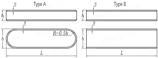 UNI 7510 - 1976Thin Parallel Keys