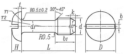 GJB 3372 (/53) - 1998Slotted Round Head Screws with Waisted Shank