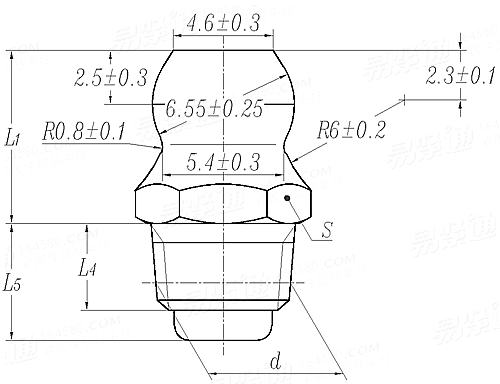 ISO 6392-1 (Type 2) - 1996Straight fitting with taper thread