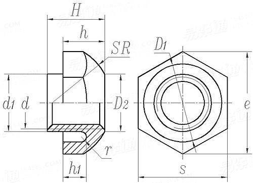 GB 927 - 1988Self-locking Nuts, Hexagon Sphere